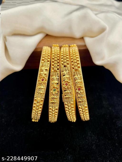 Premium Quality Matt-Gold Bangle(Set of 4) – Shefit