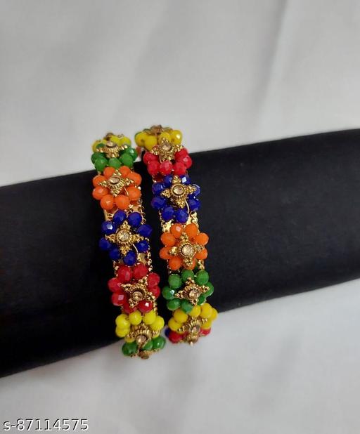 DARK MULTI COLOUR STONE PLATED BANGLE – Shefit