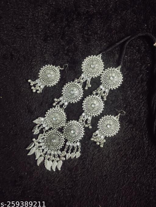 Mohak Afghani Oxidised Silver Jewellery Stylish Antique Long Necklace – Shefit