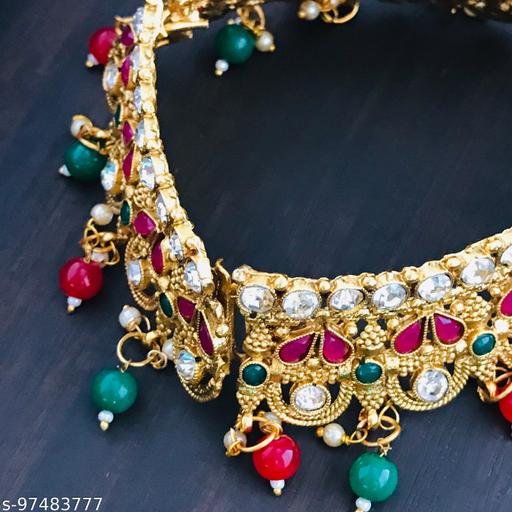 South Indian Folding Multicolor Polki Choker Set – Shefit