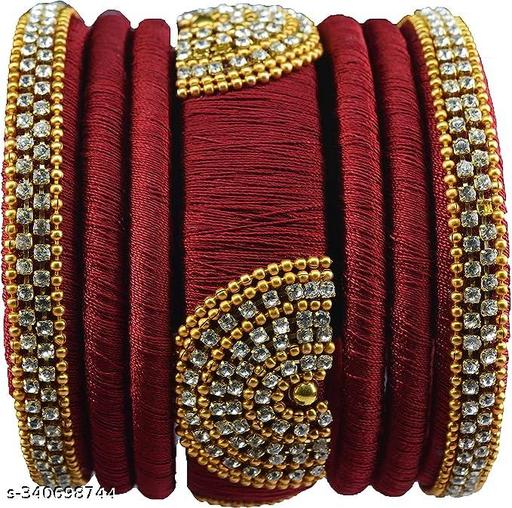 CRAFT LOVE Maroon Silk Thread Handcrafted Bangles Set for Women – Shefit