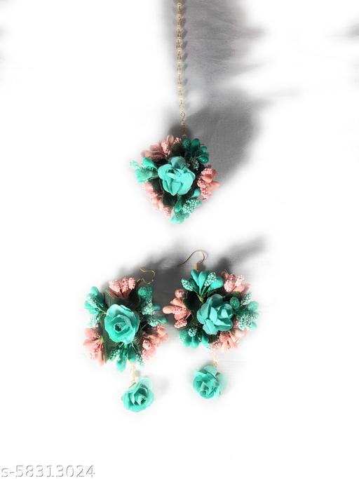 PJ-Designs-Artificial-Flower-Jewellery-Set-Rama-Peach-Color-for-Haldi ...