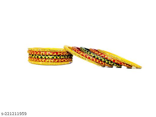 Red green yellow lac bangle – Shefit
