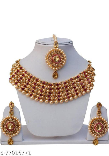 Traditional Patwa Set With Ruby Diamond stone – Shefit