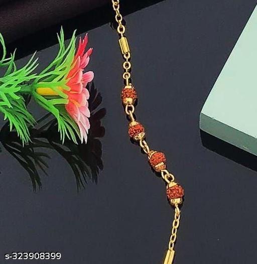 Unique Rudraksha with Gold Cap Gold Hand Bracelet – Shefit